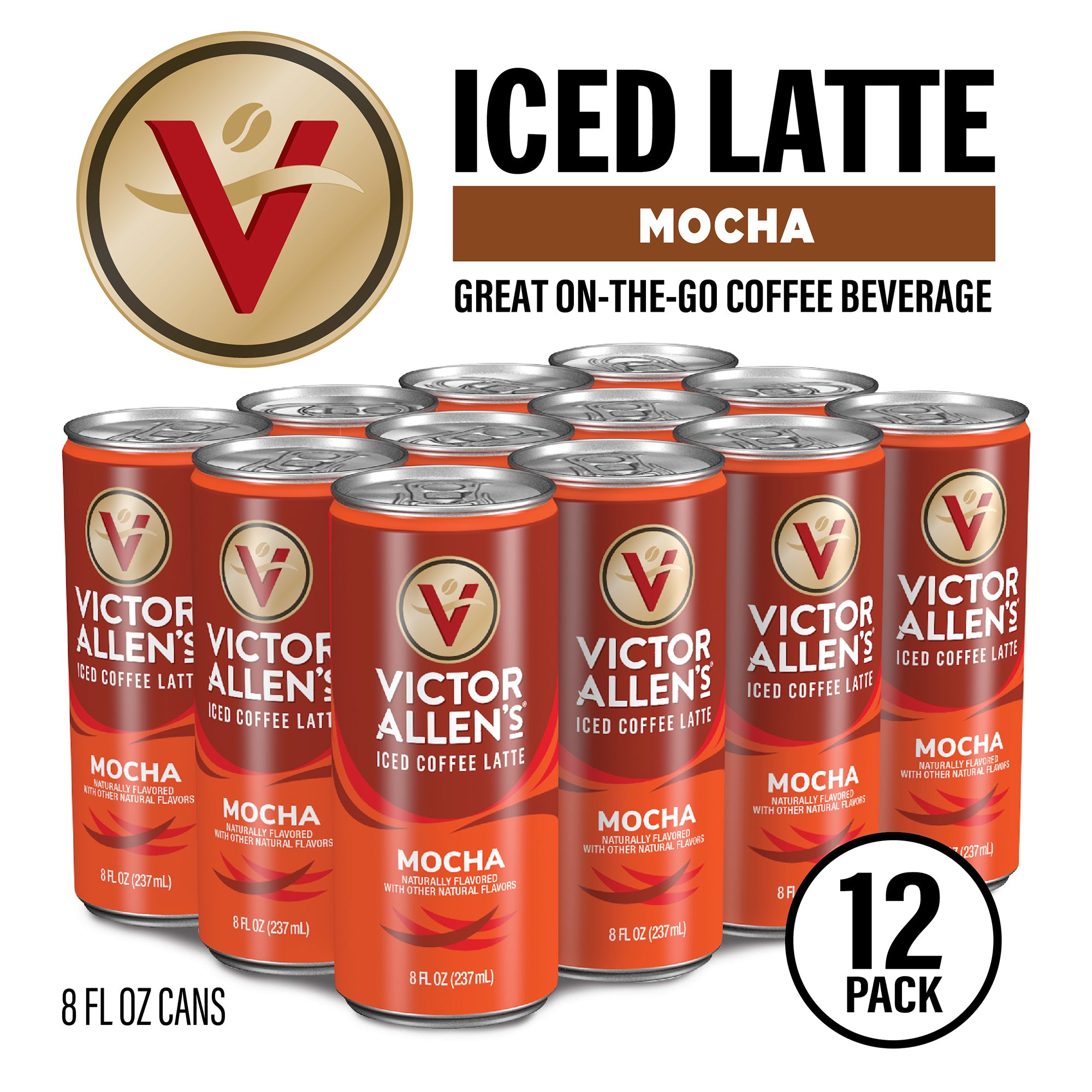 Victor Allen's Coffee Mocha Latte Ready to Drink, 12 Pack - 8oz Cans